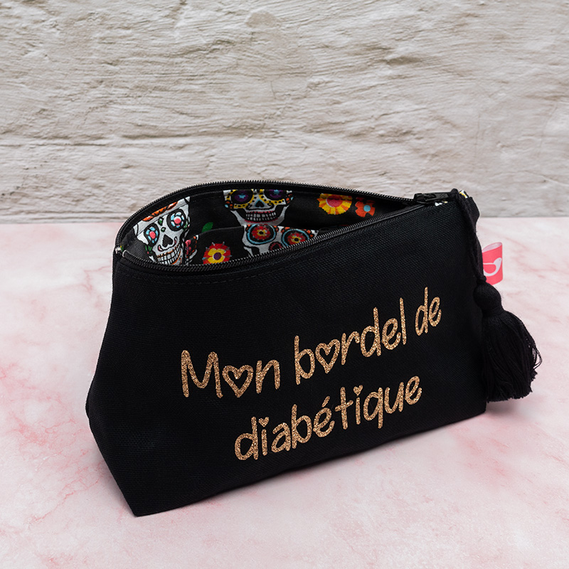 Petite trousse My Lovely Bird noire têtes de mort Mon bordel de ...